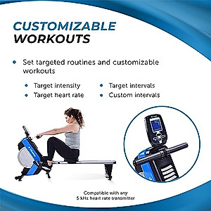 Stamina DT Plus Rowing Machine 1409 - Rower Machine with Smart Workout App - Rower Workout Machine with Dual Air and Magnetic Resistance - Up to 250 lbs Weight Capacity