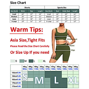 BUSCANDO Yoga Workout Outftis Sets for Women 2-Piece Shorts-Seamless Ribbed High Waist Athletic Leggings+Sports Bra Gym Clothes Sets (Brown, l)