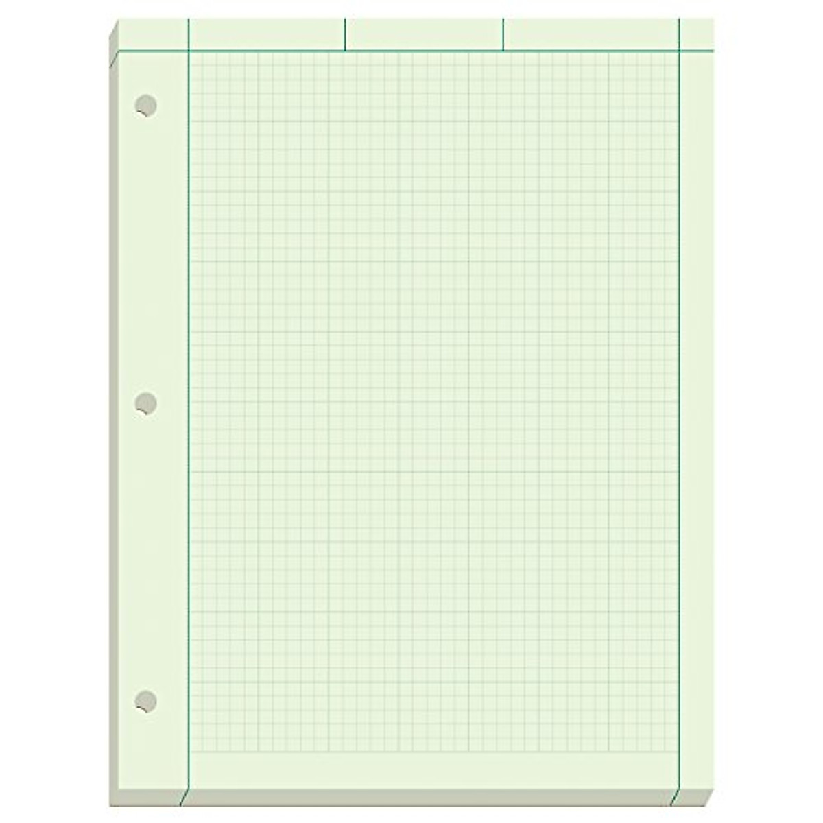 Ampad Engineer Pad, 5 Squares per Inch, 8.5" x 11", 200 Sheet Pad, Green (22-144)