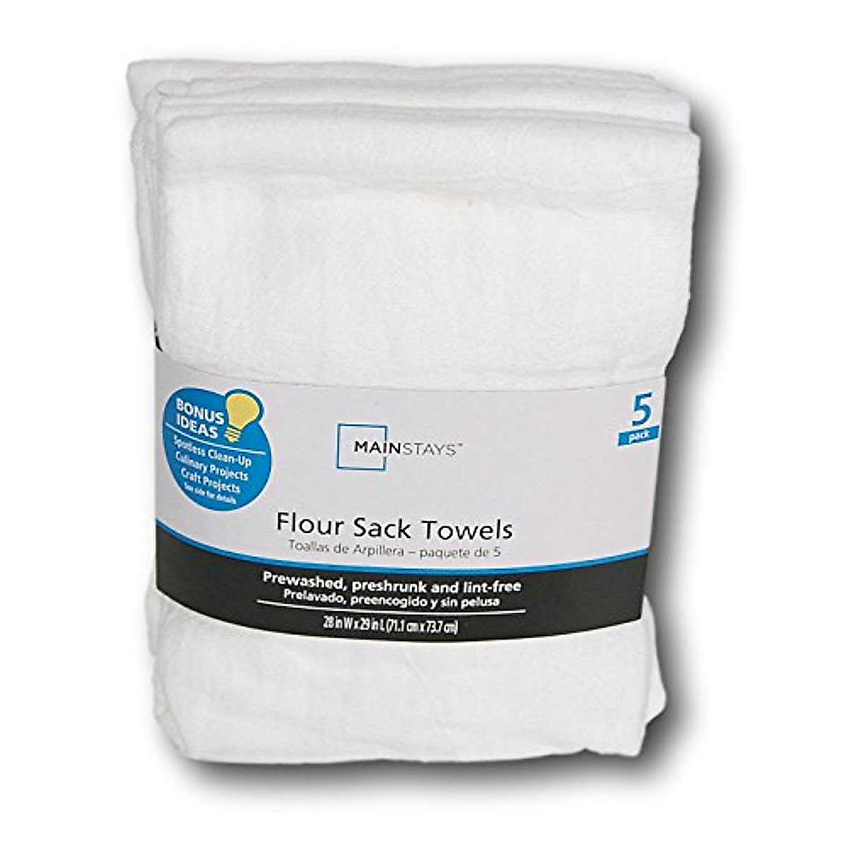 White Flour Sack Towels -Pack of 5