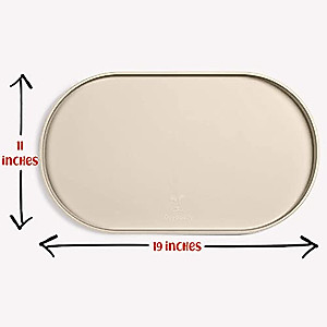 DogBuddy Dog Food Mat - Waterproof Dog Bowl Mat, Silicone Dog Mat for Food and Water, Pet Food Mat with Edges, Nonslip Dog Feeding Mat, Dog Food Mats for Floors (Small, White Sand)