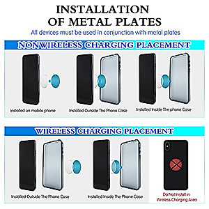 TOODOO 4 Pieces Magnetic Phone Car Mount Flat Cell Phone Holder Universal Stick on Flat Magnetic Car Mount for Car Dashboard Wall Windshield Table Mirror, Black and Silver