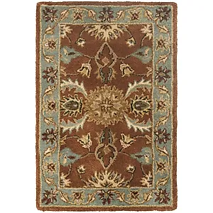 SAFAVIEH Heritage Collection Accent Rug - 2' x 3', Brown & Blue, Handmade Traditional Oriental Wool, Ideal for High Traffic Areas in Entryway, Living Room, Bedroom (HG968A)