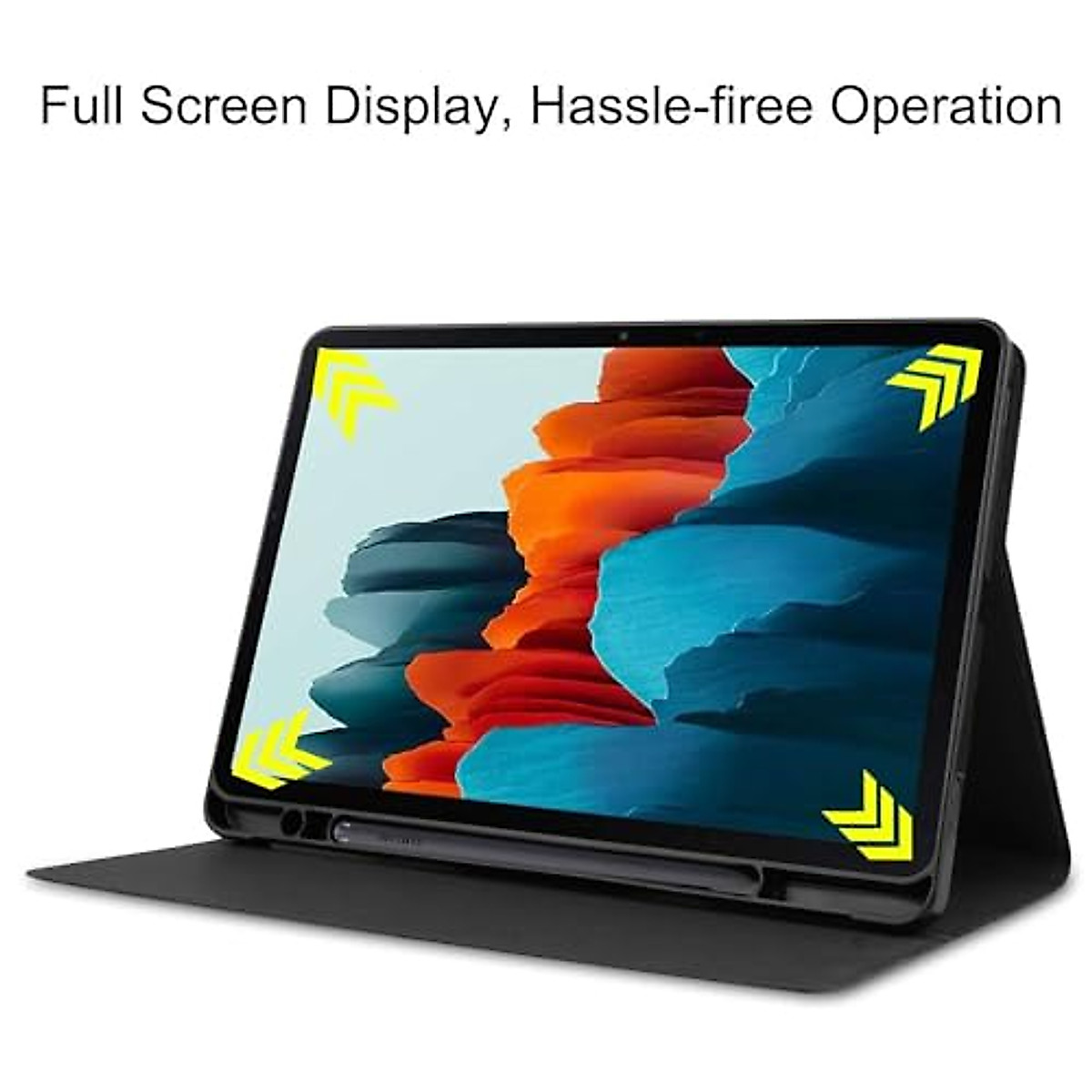 Case for Samsung Galaxy Tab S7 11-Inch 2020 Release Model (SM-T870/875) Smart Slim Tri-Fold Tablet TPU Leather Cover With Auto Wake/Sleep for Samsung Galaxy Tab S7 Cover (Black)