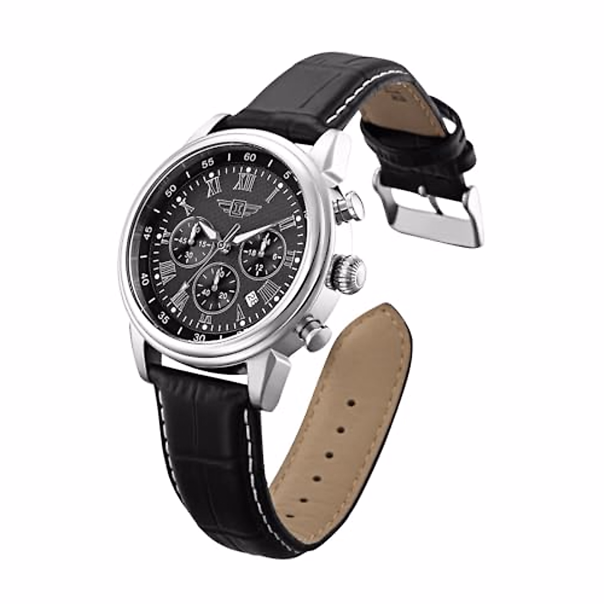 I By Invicta Men's 90242-001 Chronograph Black Dial Black Leather Dress Watch