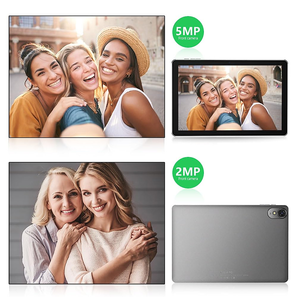 JUNINKE 10 inch Tablet Android 13 Tablets, 8GB RAM 128GB ROM 1TB Expand, 1280x800 IPS HD Screen, Quad Core Processor, WIFI6, Dual Camera, 6000mAh, BT, Ablet PC (Black) (K12)