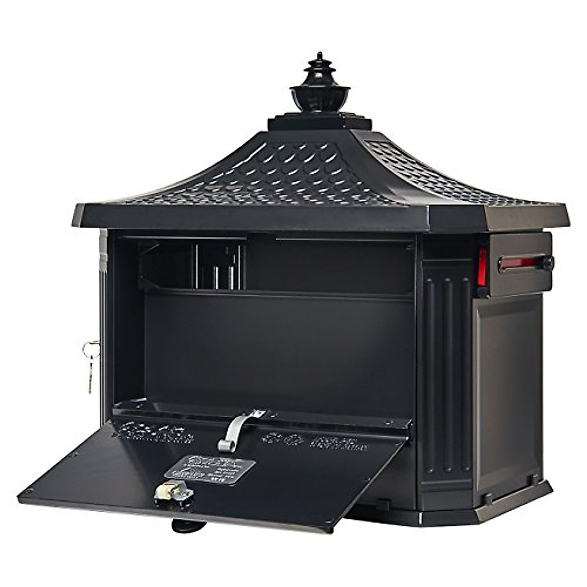 Gibraltar Mailboxes Hamilton Large Capacity Cast Aluminum Black, Post-Mount Mailbox, HM200B00