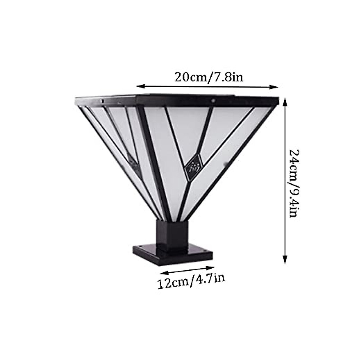 CZLZY Creative Personality Iron Art Column Light Solar Pillar Lamp Outdoor Waterproof Post Light LED Light Source Acrylic Lampshade Villa Garden Gate Landscape Light