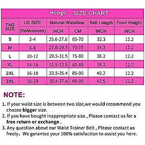 Hopgo Waist Trimmer for Women Weight Loss Waist Cincher Corset Sweat Girdle Workout tummy Slimming Belt XXL Black with Double Belt
