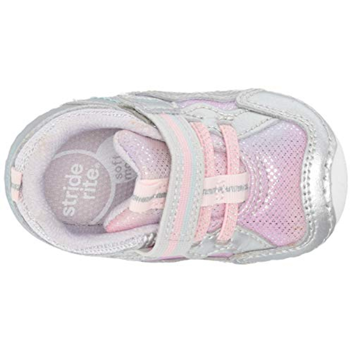 Stride Rite baby girls Soft Motion Kylo Sneaker, Silver/Multi, 5.5 Toddler US