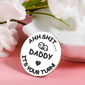 New Baby Gift for Dad Mom Decision Coins Funny New Parents Pregnancy Gift for First Time Daddy Mummy to be Christmas Birthday Baby Shower Father's Mother's Day Coin for Husband Wife Double-Sided