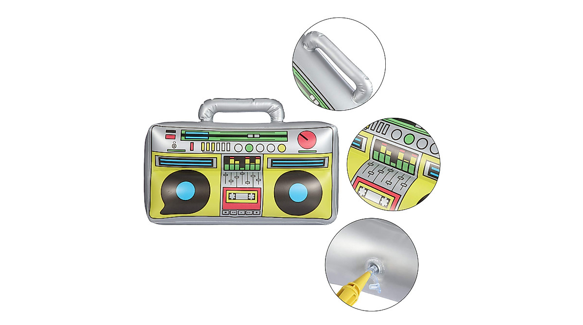 Inflatable Boombox 80s/90s Party Prop - 5 Pack