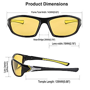 FEISEDY Classic Men Polarized Sports Sunglasses Night Driving Yellow Lenses Cycling Fishing Driving Glasses B2674
