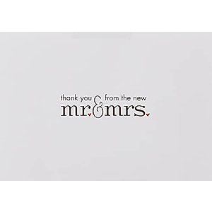 Hortense B. Hewitt 50-Count Wedding Thank You Notes, 4.8 x 3.5-Inches, Mr. and Mrs.