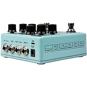 NUX Duotime Stereo Delay Pedal Bundle with MXR Instrument Cable, Dunlop Pick Pack, and Power Supply