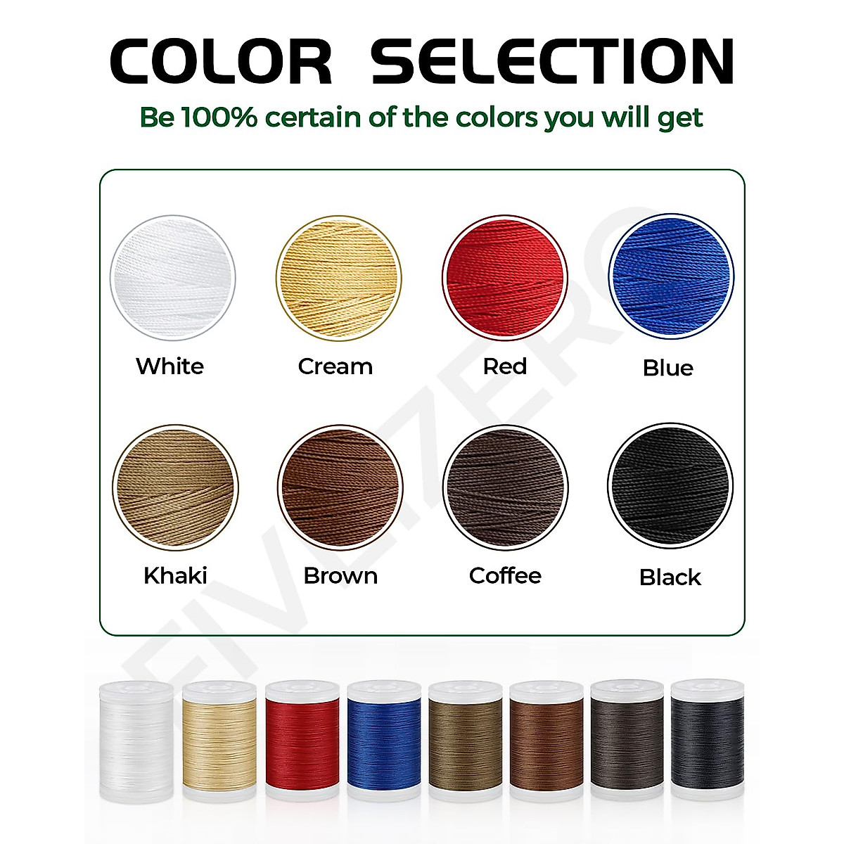 330 Yards FIVEIZERO Extra Strong Upholstery Thread,Black Bonded Nylon Thread for Denim Leather,Craft,Machine,DIY and Home (2 Pack) CJ