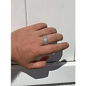 HarlemBling Real Solid 925 Silver - His Or Hers Micropave Ring - Wedding Band Or Pinky Ring Looks Nice On Anyone - Iced Out Eternity Hip Hop Band (7)