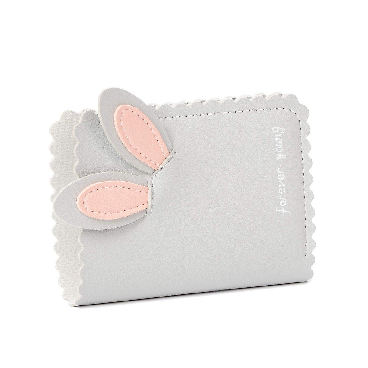 Nawoshow Women Wallet Rabbit Ear Bifold Wallet Card Holder Organizer Small Purse (Grey)