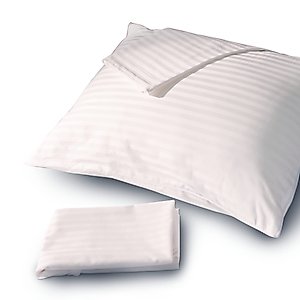 FeelAtHome 100% Cotton Sateen Pillow Cover 300 Thread Count with Waterproof Zipper- 20 x 26 Inches (Pack of 2, Standard) - Noiseless Pillowcase Covers - Zippered Breathable Pillow Case