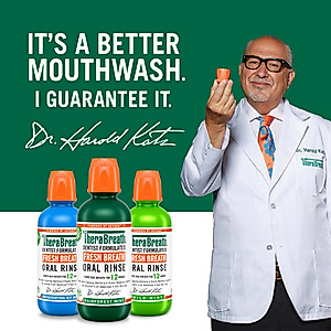 TheraBreath Fresh Breath Mouthwash, Rainforest Mint, Alcohol-Free, 16 Fl Oz (2-Pack)