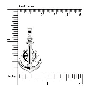 WithLoveSilver Solid 925 Sterling Silver Charm Mariner Anchor Pendant