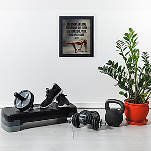 Eat. Sweat. Lift. Run. Train. Play- Live It All - Motivational Exercise Sign, Modern Fitness Wall Art Decor Print for Home Decor, Office Decor, & Gym Decor. Great Inspirational Gift! Unframed-8x10"