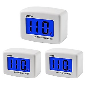 AITIAO 3Pcs Voltage Test Monitor,Flat US Plug AC 80-300V LCD Digital Voltmeter Voltage Measuring Monitor,110V 220V Voltage Panel Power Volt Test Meter for Household Plug into Outlet to Measure Voltage