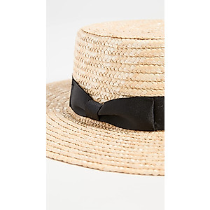 Lack of Color Women's Spencer Boater Hat, Natural/Black, M