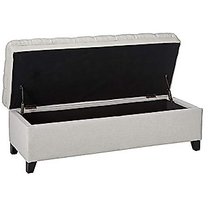 Christopher Knight Home Juliana Fabric Storage Ottoman, Light Gray