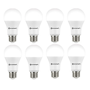 (8-Pack) EcoSmart LED Dimmable 100-Watt Bright White Light Bulb, A19, 1680-Lumen, 3000K, E26 Base