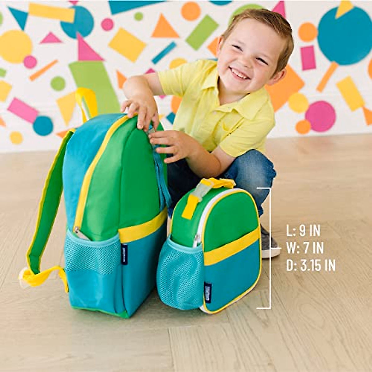 Wildkin Pack-it-All Kids Backpack Bundle with Clip-in Lunch Box (Monster Green)