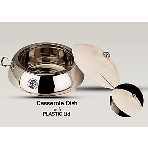 King International Stainless Steel Casserole Dish with Lid Set of 3, Eena Meena Deeka Ultra Set Insulated Casserole, Hot Pot, Chapati Box, Chapati Container, 0.8 qt, 1 qt, 1.5 qt