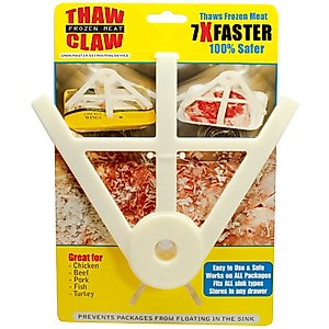 THAW CLAW - Enjoy perfectly thawed meat, every time, with minimal effort. (As seen on Good Morning America l Shark Tank I HSN I Fox News) Works in under 20 minutes. Made in the USA.