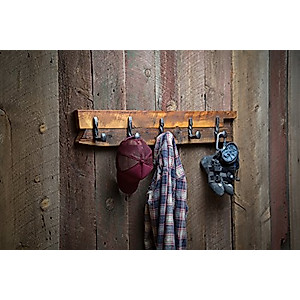 Twisted Reclaimed Railroad Spike 5 Hook Rack