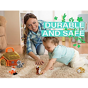 Etna Friends of the Forest Talking Treehouse Playset - 5 Plush Woodland Animals with Carry Case