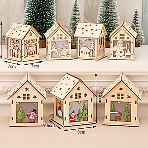 Wood Craft Kits Unfinished Small Houses 3D Cutting Wooden Puzzle Toy for Kids and Adults Build Your Own Perfect Decoration-Including 7 pcs