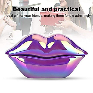 Lips Design Landline Telephone, Clear Sound Support Number Storage Electroplate Desktop Wired Phone, Mouth Lip Shape Telephone for Home Hotel Office Decor, Novelty Gift