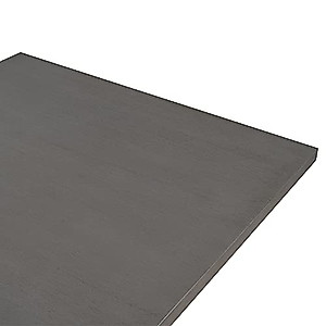 UMISOL 5 Piece Square Dining Table Set for Small Space, Farmhouse Style Counter Height Table Set with 2 Tier Storage Shelving and 4 Padded Chairs (Gray)