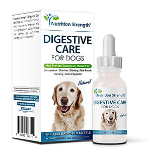 Nutrition Strength Digestive Care for Dogs, Natural Constipation Relief for Dogs and Puppies & Support for Diarrhea, Bloating, Bad Breath, Vomiting, Lack of Appetite, 60 Milliliters