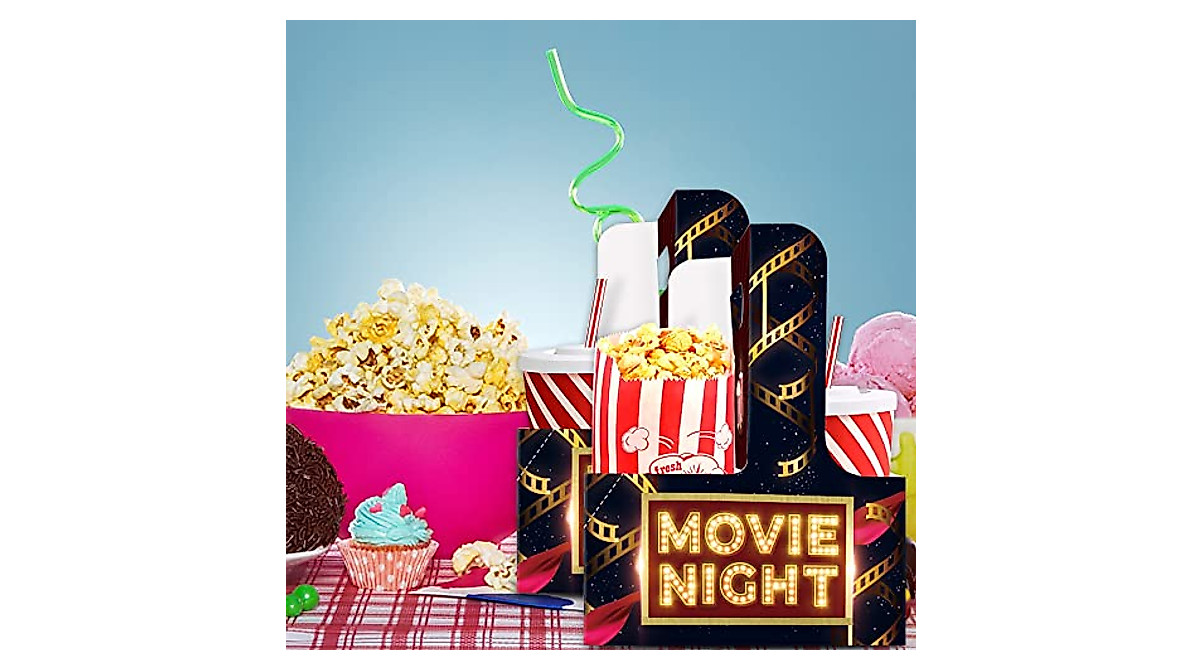 KARAQY Movie Night Snack Trays - Drink & Popcorn Carriers (10 pcs)