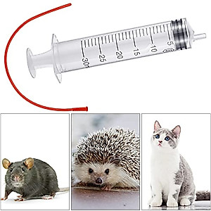 3 Sets Puppy Kitten Feeding Tube Kit Includes 3 Pcs 8 FR Red Rubber Feeding Tubes and 3 Pcs 30 ml Clear Feeding Syringe Kitten Syringe Feeding Supplies Feeding Tube Syringes Tool for Small Animals