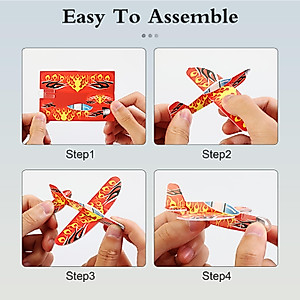 HAPTIME 60 Pcs Foam Airplanes Party Favors for Kids - Glider Planes, Paper Airplanes Kit for Ages 3-5, Bulk Toys, Goodie Bag Stuffers, Carnival Prizes in Bulk