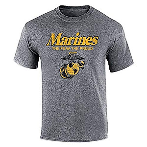 Armed Forces Gear Marines The Few The Proud Faded Short-Sleeve T-Shirt - Official Licensed United States Marine Shirts for Men (Gray, XX-Large)