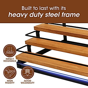 J JACKCUBE DESIGN Craft Paint & Brush Organizer 5 Tier Storage Rack, Holds 50 Citadel, Vallejo Paint Bottles and 17 Paint Brushes Tools Holder (Black) -MK1031A