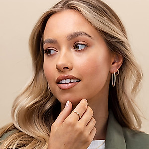 PAVOI 14K Yellow Gold Plated Rings Cubic Zirconia Band | Round Milgrain Eternity Bands | Yellow Gold Rings for Women Size 5