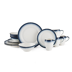 Mikasa Swirl 16-Piece Dinnerware Set, Service For 4, Blue