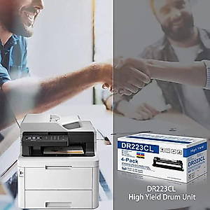 4-Pack(1BK+1C+1M+1Y) Compatible DR223CL Drum Unit Replacement for Brother DR-223CL DR223 Drum Works with Brother MFC-l3770CDW MFC-l3750CDW HL-l3290CDW HL-l3270CDW HL-l3210CDW Printer
