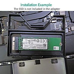 HLT M.2 NVME SSD Convert Adapter Card for MacBook Air Pro Retina (Year 2013-2017), NVME/AHCI SSD Upgraded Kit for A1465 A1466 A1398 A1502 ( Black Adapter)