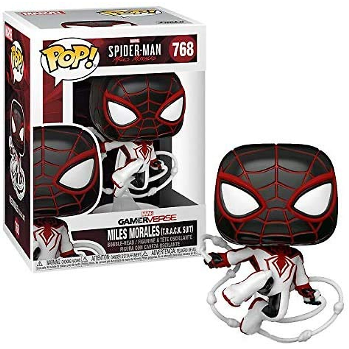 Spider-Man Miles Morales T.R.A.C.K. Track Suit Pop # 768 Marvel Gamerverse Vinyl Figure (Bundled with EcoTek Protector to Protect Display Box)