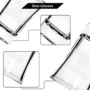 CKB Products - Set of 6 Personalized Shot Glasses, Laser-Etched Engraving, Customized Couples Gifts, House Warming Great for Wedding Favors, Bachelorette Party Decorations, Favors